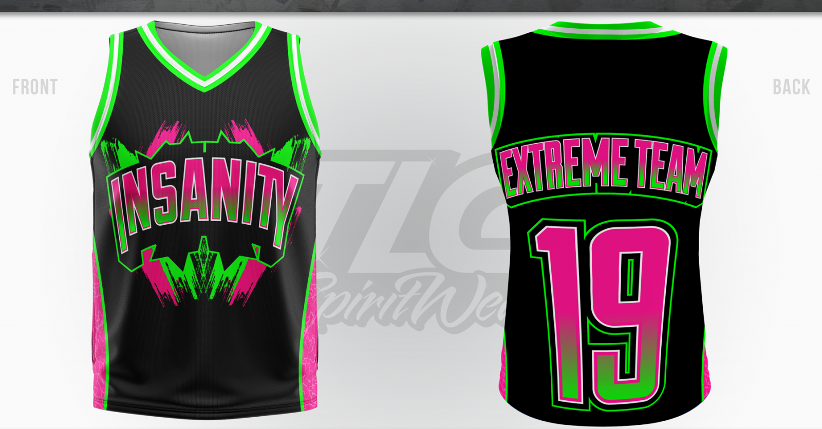 Custom Basketball Singlet – Insanity Cheer Extreme – TLC Spirit Wear