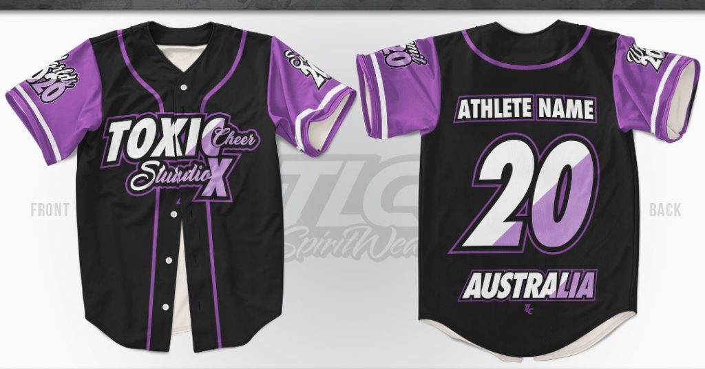 Custom Baseball Jersey – Toxic Cheer & Dance – TLC Spirit Wear
