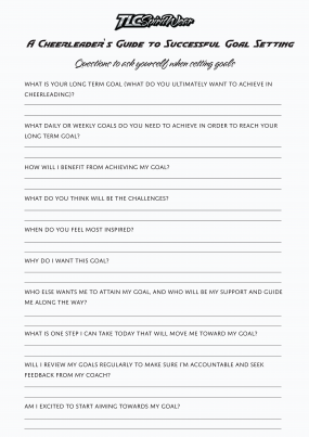 A Cheerleader’s Guide to Successful Goal Setting – TLC Spirit Wear